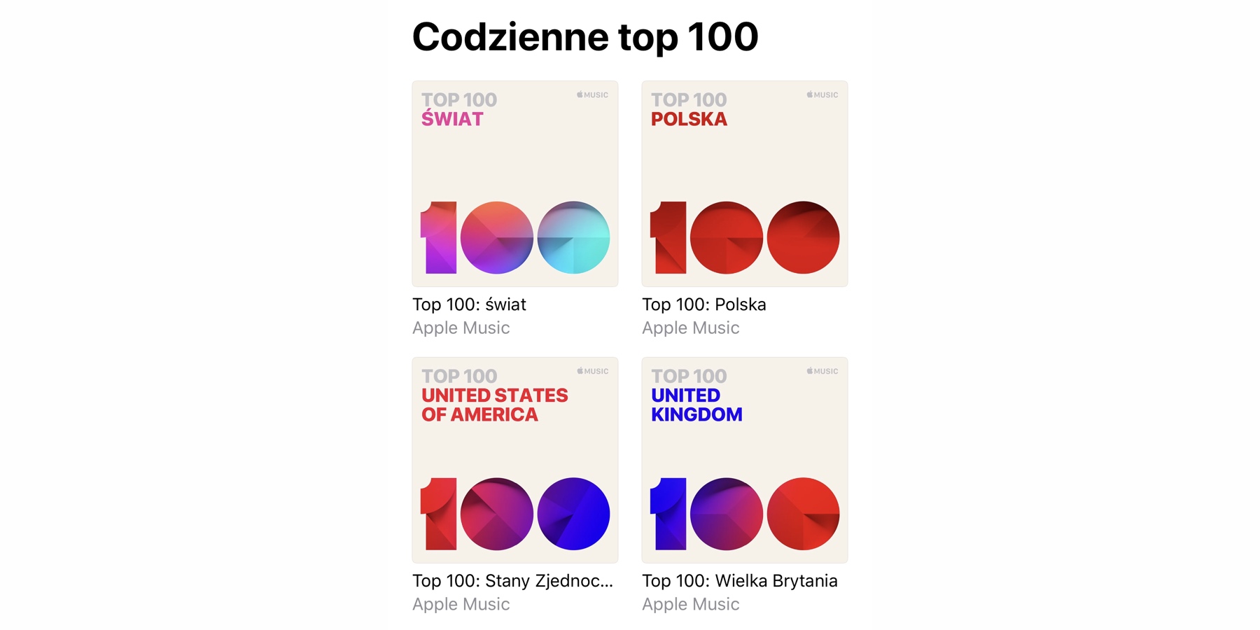 Top 100 Apple Music! Codzienny ranking popularności utworów | Mój Mac